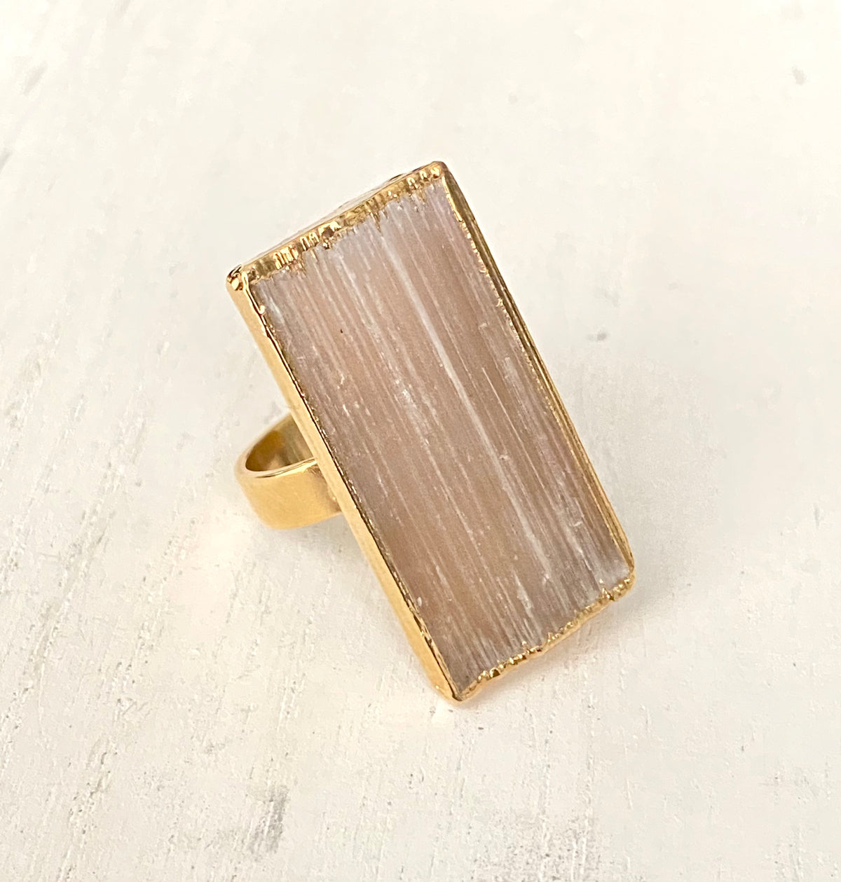 Selenite bar ring (size 7)– RobynRhodes